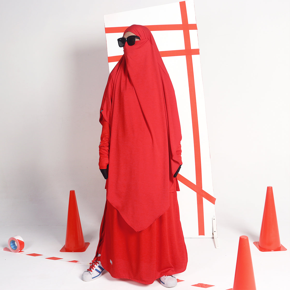 Syakila French Khimar - Red